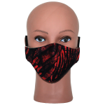 Black and Red Batik Face Mask ‣ Afrique Fabrique London